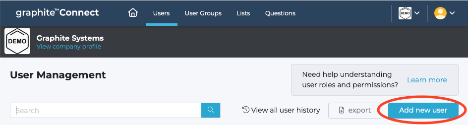Adding new users – Graphite Systems Knowledge Base