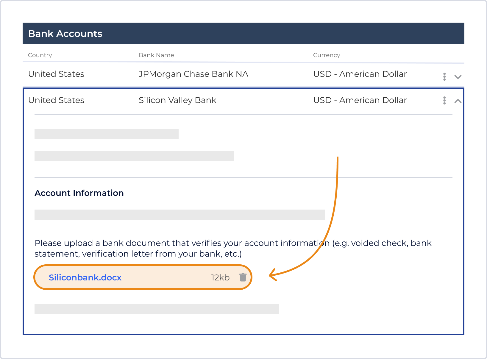 Steps to Update a Bank Account – Graphite Systems Knowledge Base