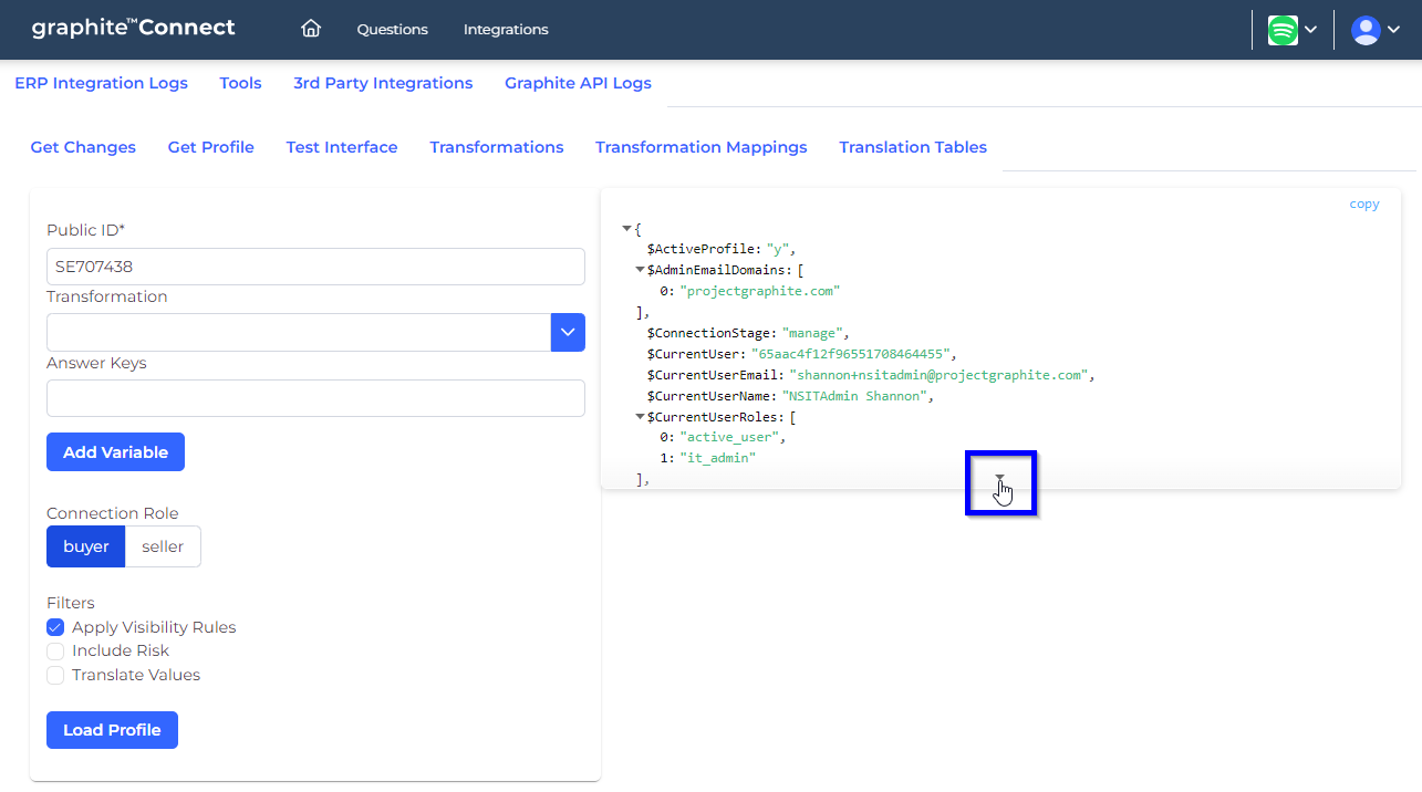 Using Integration Admin pages – Graphite Systems Knowledge Base
