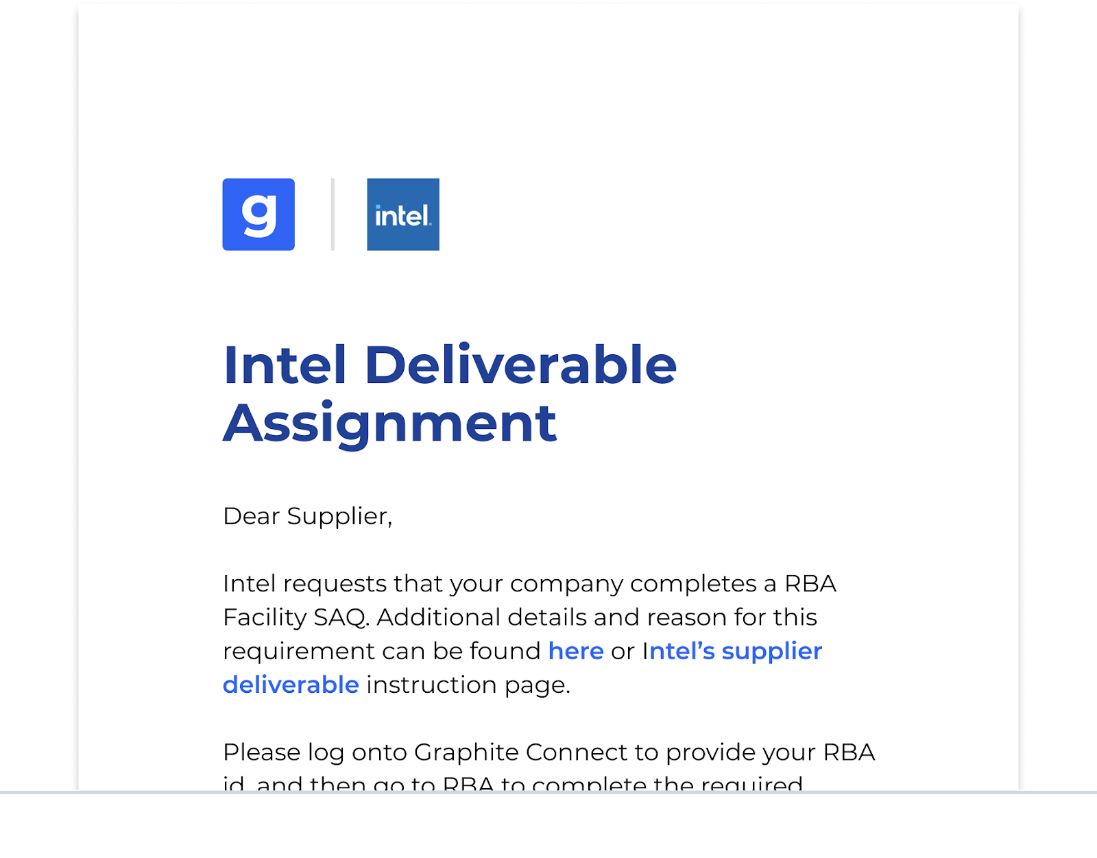 Deliverables Process for Suppliers – Graphite Systems Knowledge Base