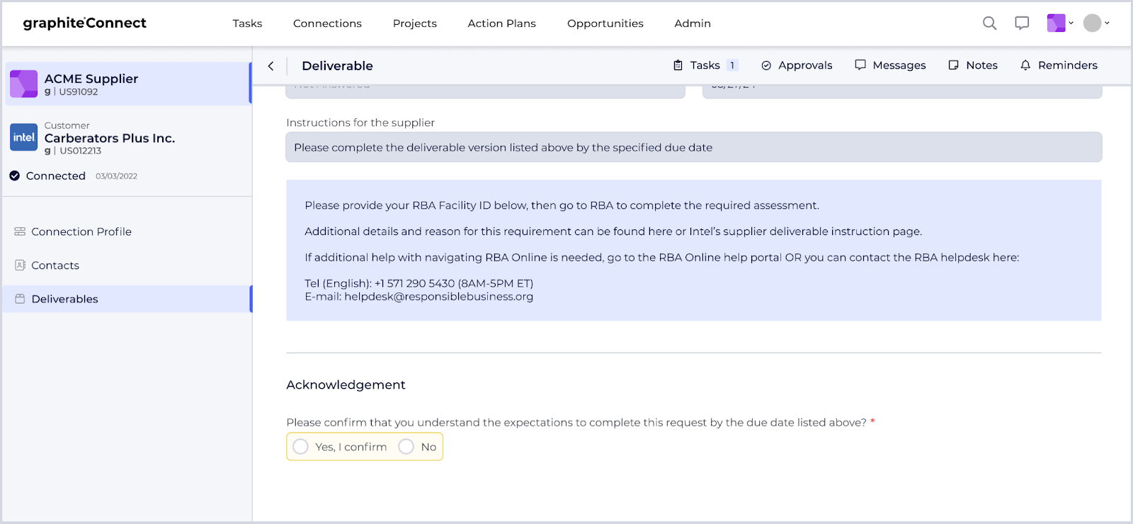 Deliverables Process for Suppliers – Graphite Systems Knowledge Base